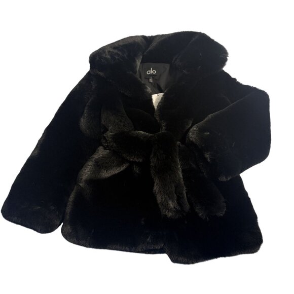 ALO Yoga | Jackets & Coats | Alo Yoga Faux Fur Starstruck Coat In Black ...
